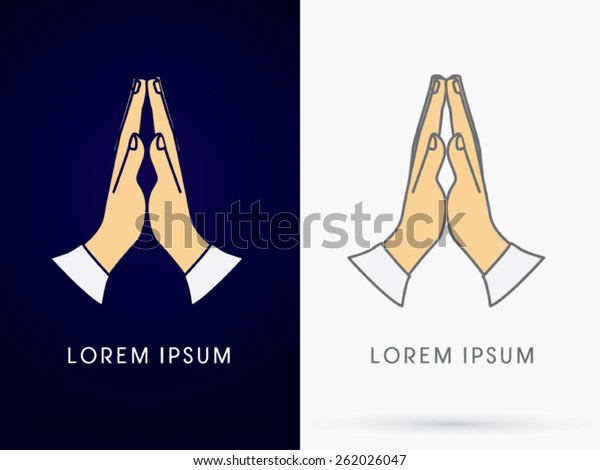 Vektor Stok Prayer Hand Sign Logo Symbol Icon (Tanpa Royalti) 262026047 ...