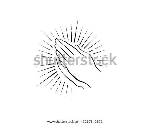 Prayer Hands Line Art Illustration Stock Vector (Royalty Free ...