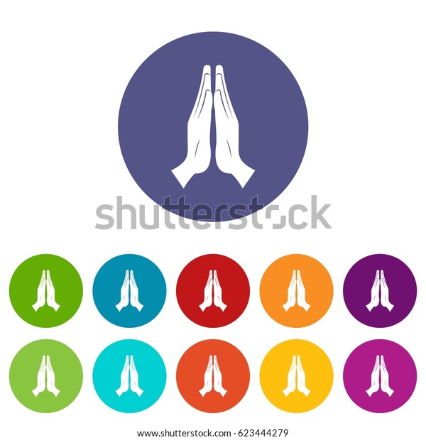 Prayer Icons Set Circle Isolated Flat Stock Vector (Royalty Free) 623444279