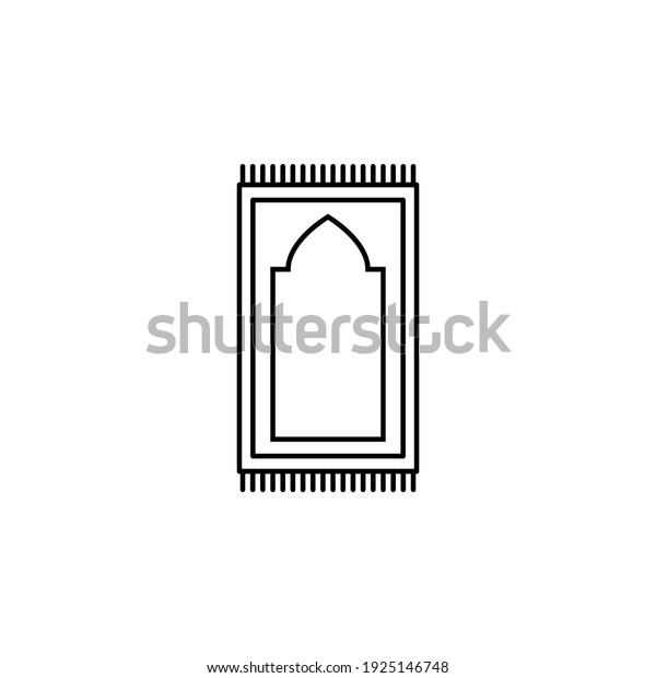 Prayer Mat Icon On White Background Stock Vector (Royalty Free) 1925146748