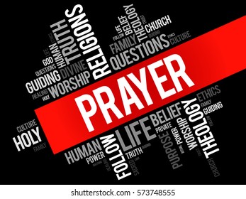 Prayer Word Cloud Collage Religion Concept Stock Vector (Royalty Free ...