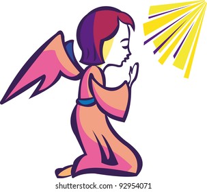 Praying Angel Illustration Stock Vector (Royalty Free) 92954071 ...