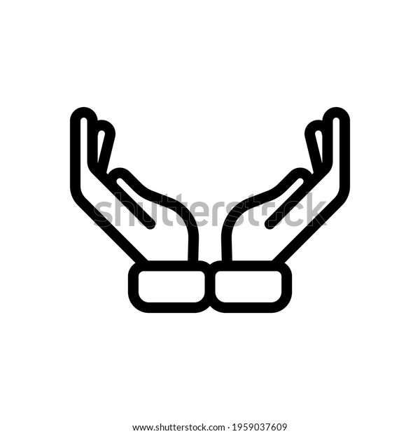 Praying Hands Emoji Symbol Simple Icon Stock Vector (Royalty Free ...