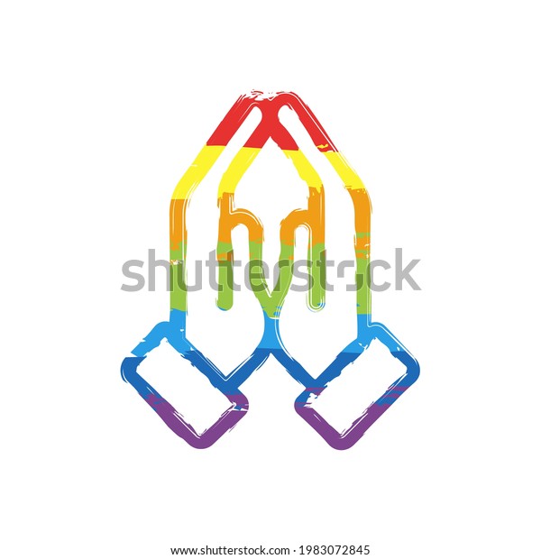 Praying Hands Emoji Symbol Simple Icon Stock Vector (Royalty Free ...