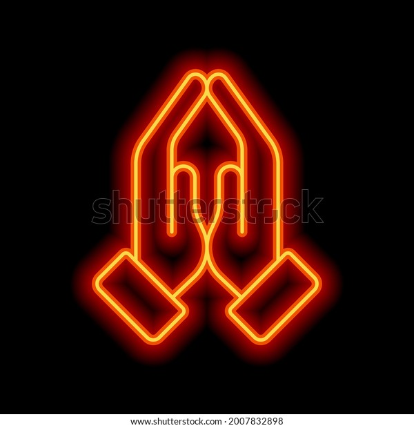 Praying Hands Emoji Symbol Simple Icon Stock Vector (Royalty Free ...