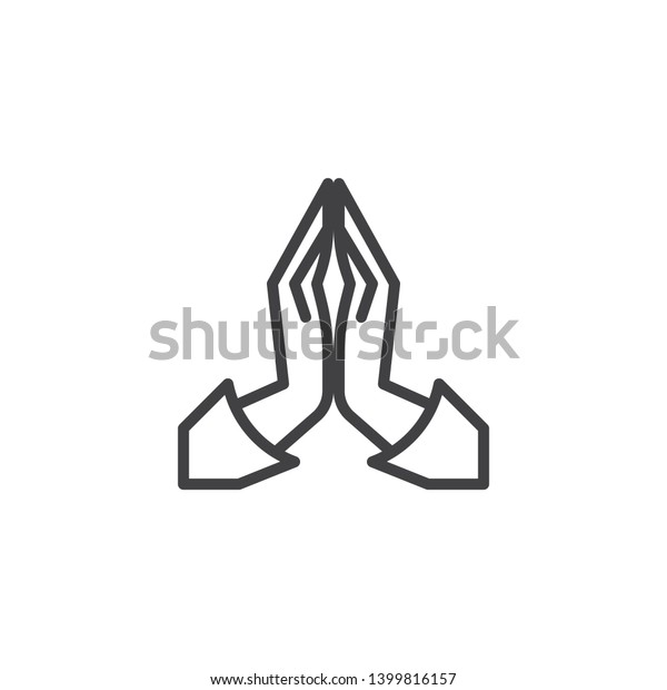 Praying Hands Line Icon Linear Style Stock Vector (Royalty Free ...