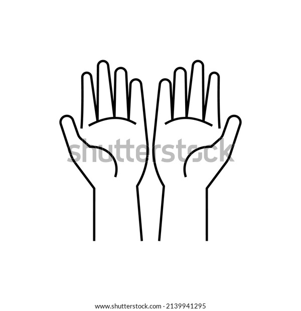 Praying Hands Open Hand Gesture Islam: เวกเตอร์สต็อก (ปลอดค่าลิขสิทธิ์ ...