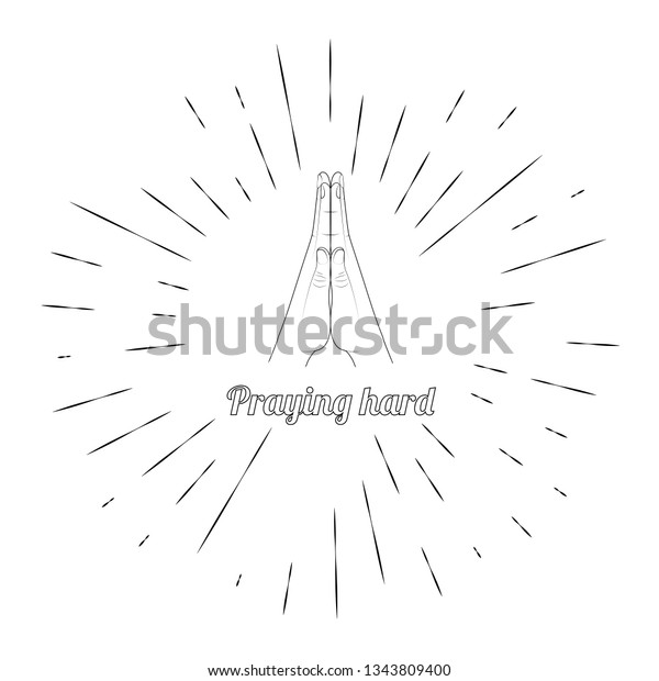 Praying Hard Sketch On White Background Stock Vector (Royalty Free ...