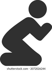 Praying Man Icon Flat Style Isolated Stock Vector (Royalty Free ...