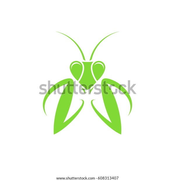 Praying mantis. Logo. Vector illustration