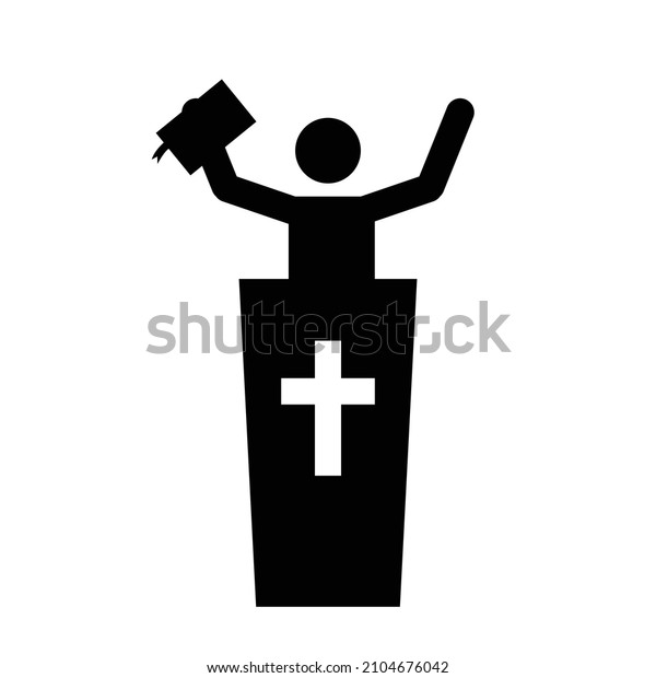 Preacher Black White Symbol Stock Vector (Royalty Free) 2104676042 ...
