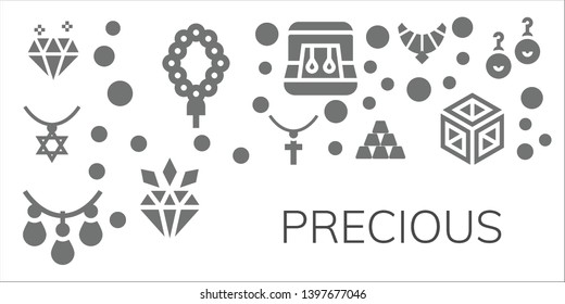 Precious Icon Set 11 Filled Precious Stock Vector (Royalty Free ...