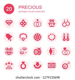 Precious Icon Set Collection 20 Filled Stock Vector (Royalty Free ...