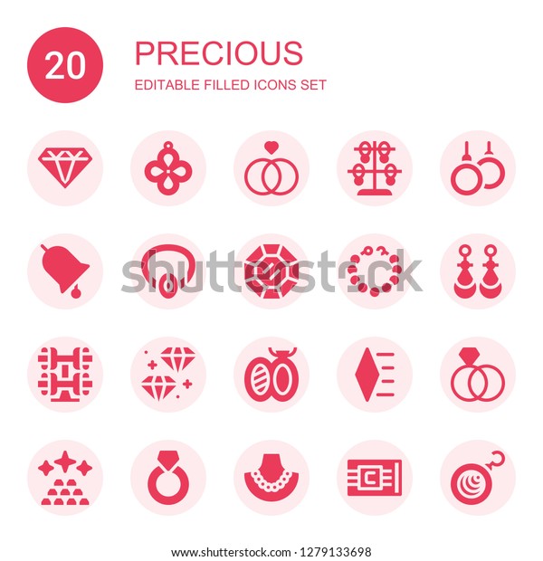 Precious Icon Set Collection 20 Filled Stock Vector (Royalty Free ...