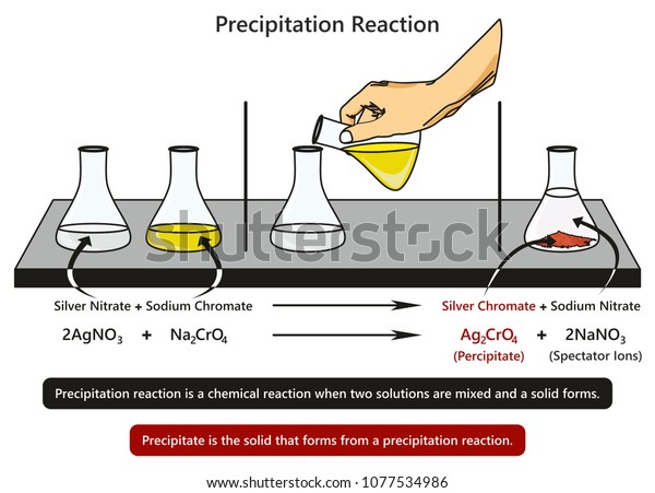 Precipitation Reaction Infographic Diagram Example Mixing Stock Vector ...