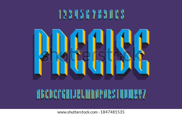 Precise Alphabet Numbers Blue Yellow Black Stock Vector (Royalty Free ...