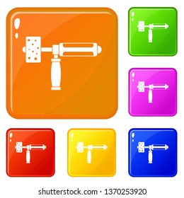 Precision Grinding Machine Icons Set Collection Stock Vector (Royalty ...