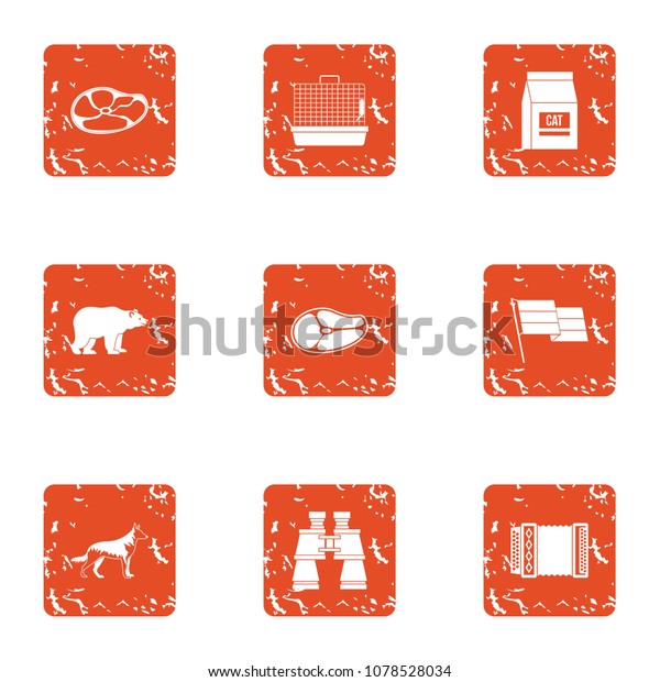 Predator Icons Set Grunge Set 9 Stock Vector (Royalty Free) 1078528034 ...