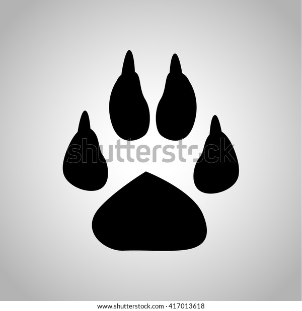 Predator Paw Print Icon Stock Vector (Royalty Free) 417013618 ...