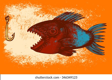 Predatory Fish Colorful Abstract Background Stock Vector (Royalty Free ...