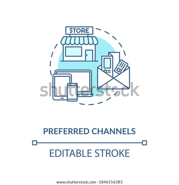 Preferred Channels Concept Icon Digital Marketing Stock Vector (Royalty ...
