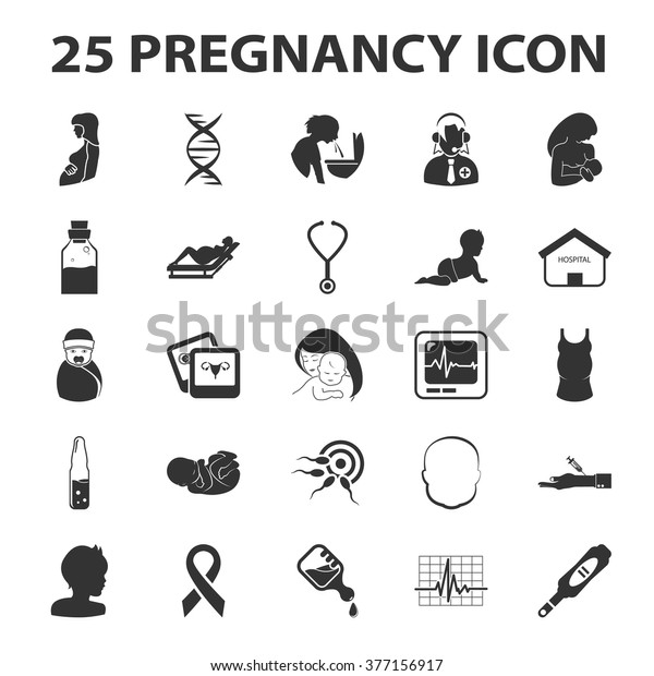 Pregnancy Icons Set 스톡 벡터(로열티 프리) 377156917 | Shutterstock