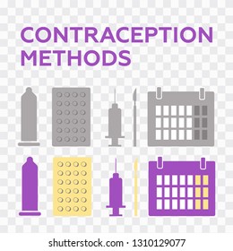 Pregnancy Icons Set Contraception Vector Planning Stock Vector (Royalty ...