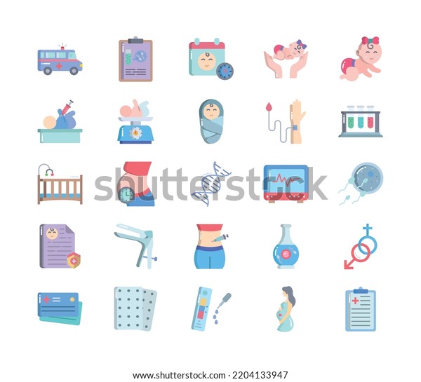 Pregnancy Maternity Icon Set Stock Vector (Royalty Free) 2204133947 ...