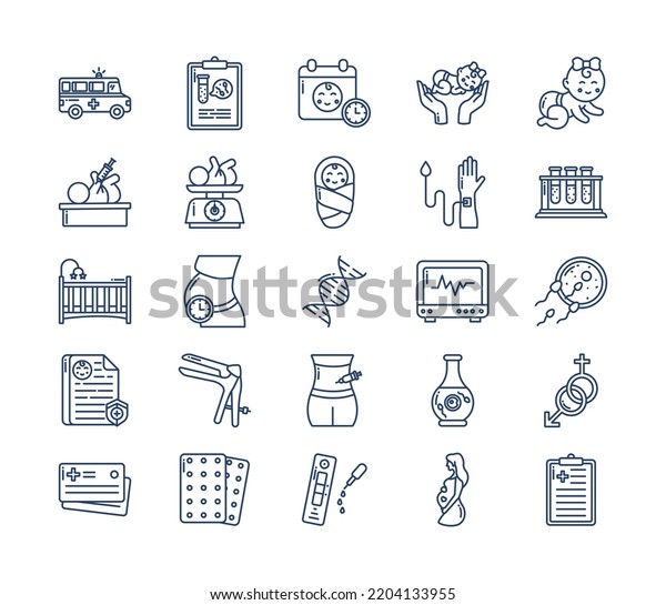 Pregnancy Maternity Icon Set Stock Vector (Royalty Free) 2204133955 ...