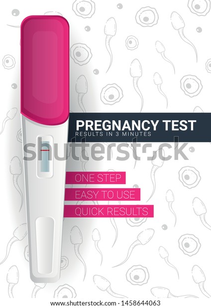 Pregnancy Test Banner Hand Draw Background Stock Vector (Royalty Free ...