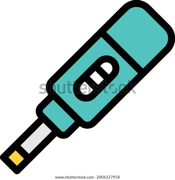 Pregnancy Test Strip Vector Line Colour Stock Vector (Royalty Free ...