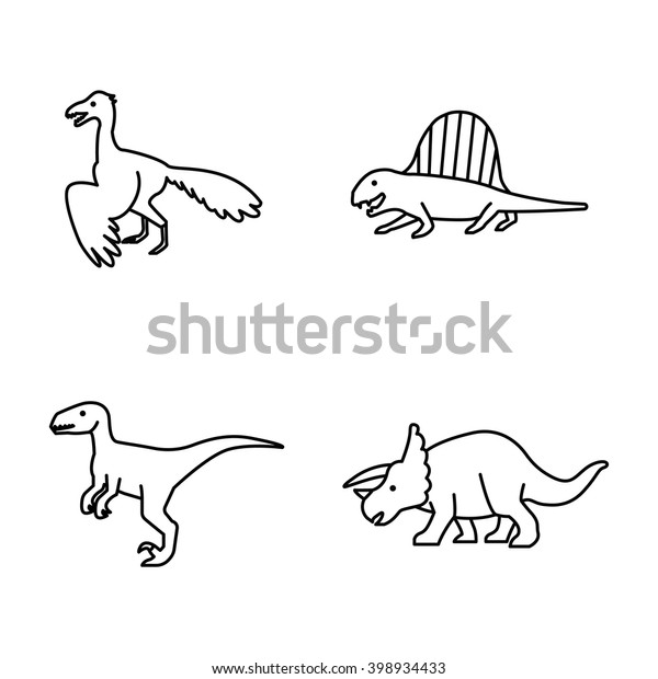 Prehistoric Animals Vector Icons Stock Vector (Royalty Free) 398934433 ...