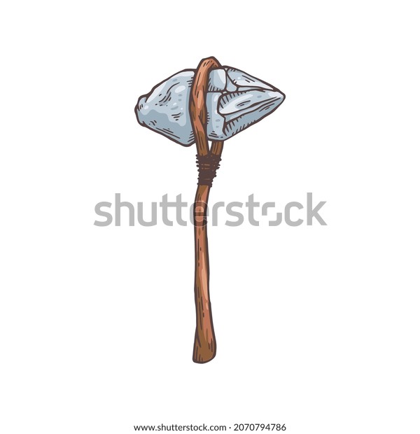 Prehistoric Caveman Hammer Tool Made Heavy Stock Vector (Royalty Free ...