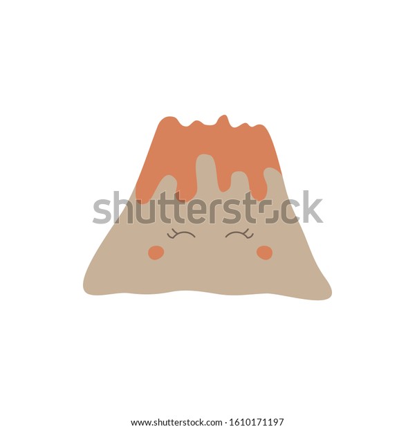 Prehistoric Cute Volcano Lava Vector Illustration Stock Vector (Royalty ...