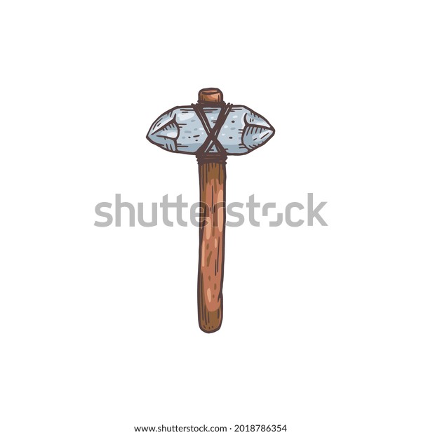Prehistoric Stone Age Hammer Icon Sketch Stock Vector (Royalty Free ...