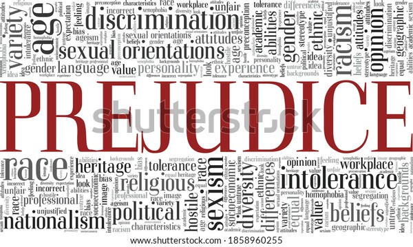 Prejudice Vector Illustration Word Cloud Isolated Stock Vector (Royalty ...
