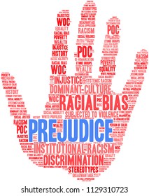 Prejudice Word Cloud On White Background Stock Vector (Royalty Free ...