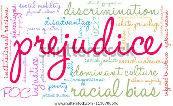 Prejudice Word Cloud On White Background Stock Vector (Royalty Free ...