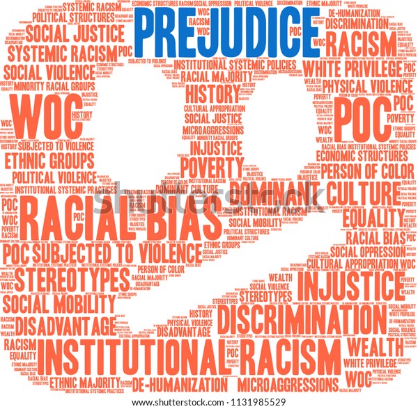 Prejudice Word Cloud On White Background Stock Vector (Royalty Free ...