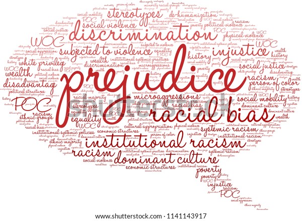 Prejudice Word Cloud On White Background Stock Vector (Royalty Free ...