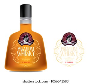 Premium Alcohol Label Silver Vintage Typography Stock Vector (Royalty ...