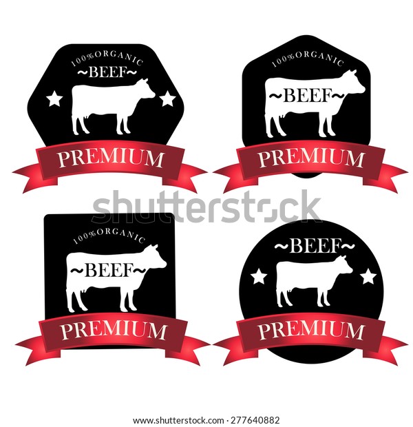 Premium Beef Labels Badges Design Elements Stock Vector (Royalty Free ...