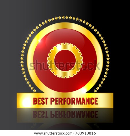 Premium Best Performance Icon Gold Gear Stock Vector (Royalty Free ...