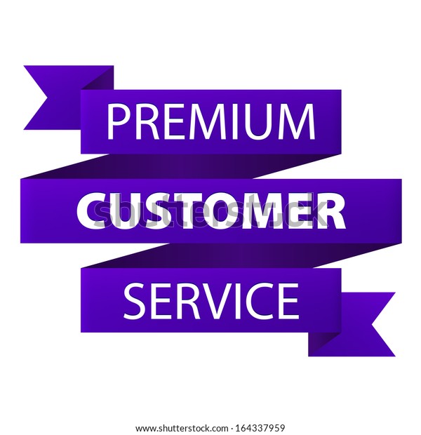 Premium Customer Service Support Ribbon Banner Stock Vector (Royalty ...