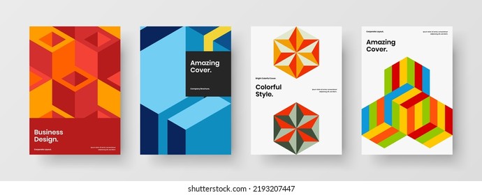 Premium Geometric Pattern Book Cover Layout Stock Vector (Royalty Free ...
