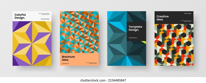 Premium Geometric Shapes Pamphlet Concept Composition Stock Vector ...