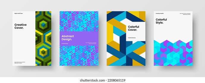 Premium Geometric Tiles Leaflet Concept Composition Stock Vector ...