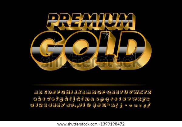 Premium Gold Font Effect Black Gold Stock Vector (Royalty Free ...