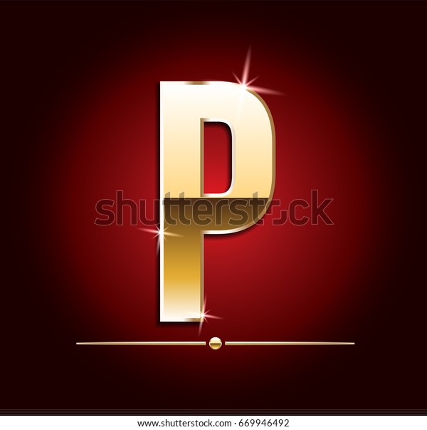 Premium Gold P Letter Vector Illustration Stock Vector (Royalty Free ...