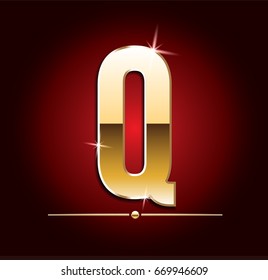 Premium Gold Q Letter Vector Illustration Stock Vector (Royalty Free ...